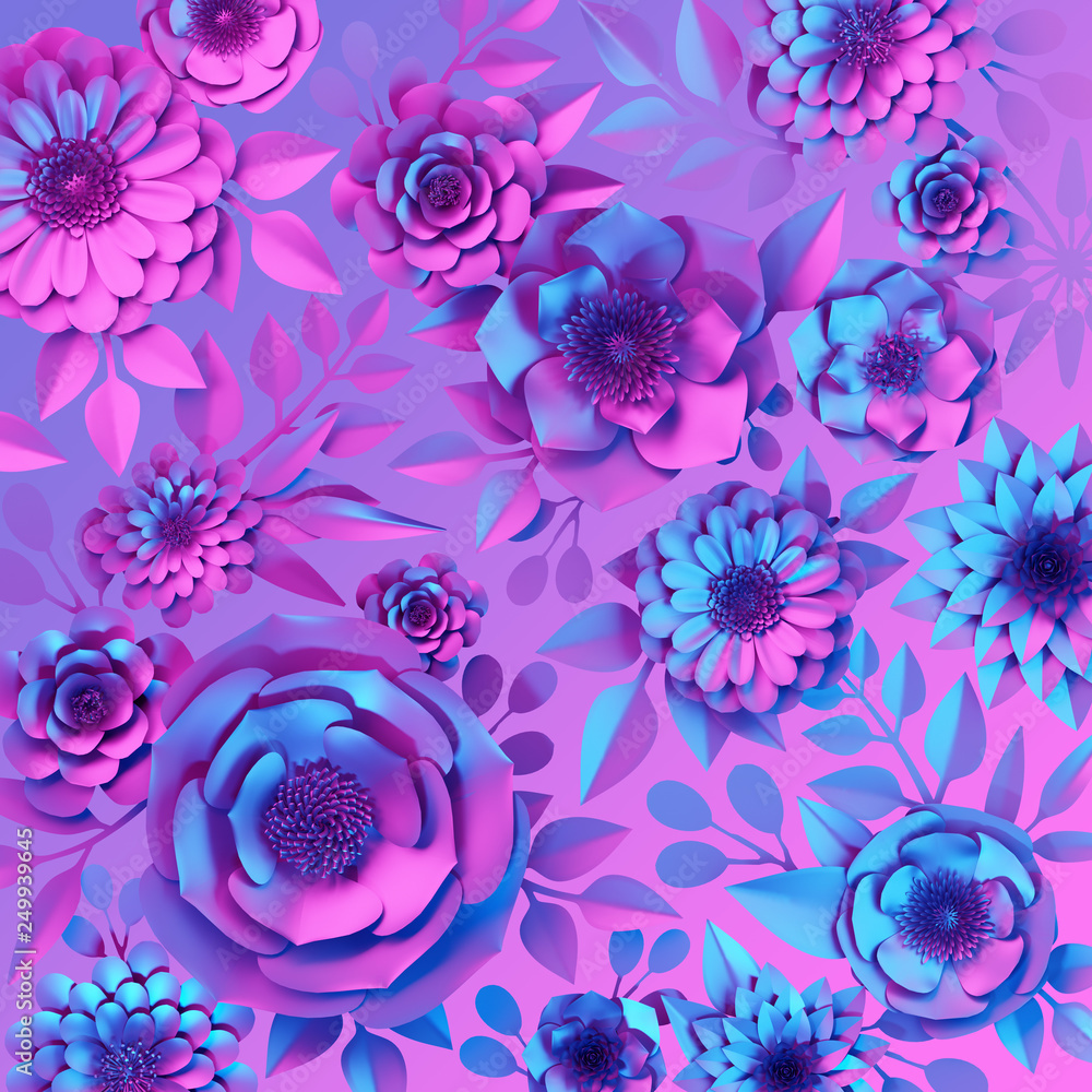 Pink Neon Flower Wallpaper