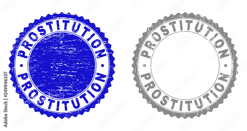 Grunge PROSTITUTION stamp seals isolated on a white background. Rosette ...