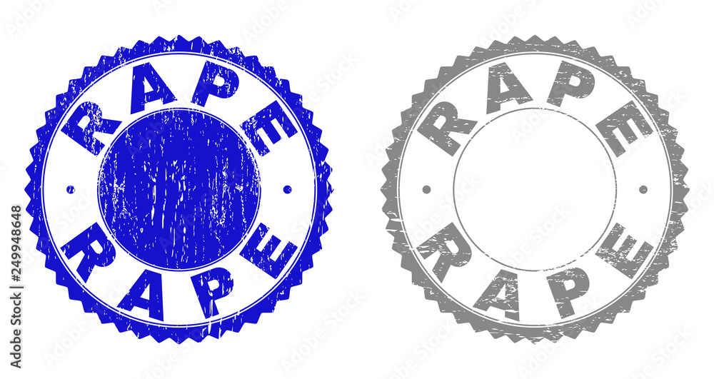 Grunge RAPE stamp seals isolated on a white background. Rosette seals ...