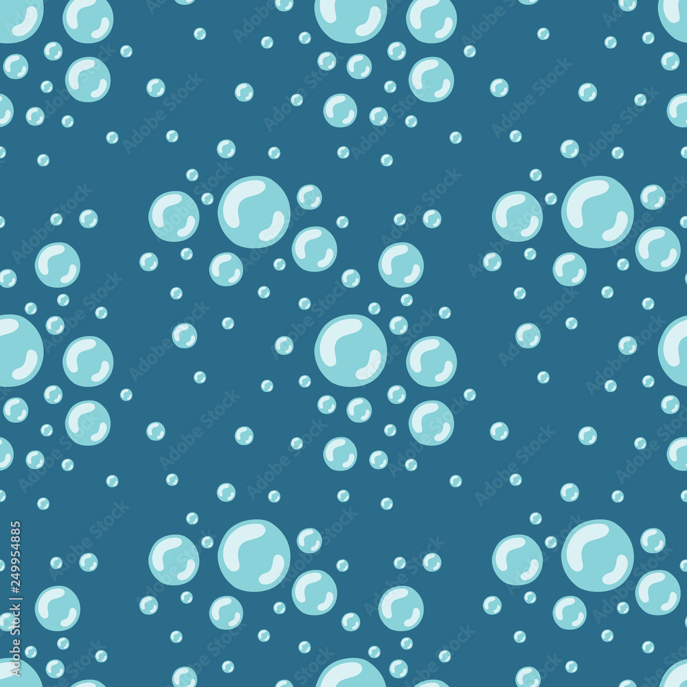 Seamless summer pattern of bubbles under water. Vector sea illustration ...