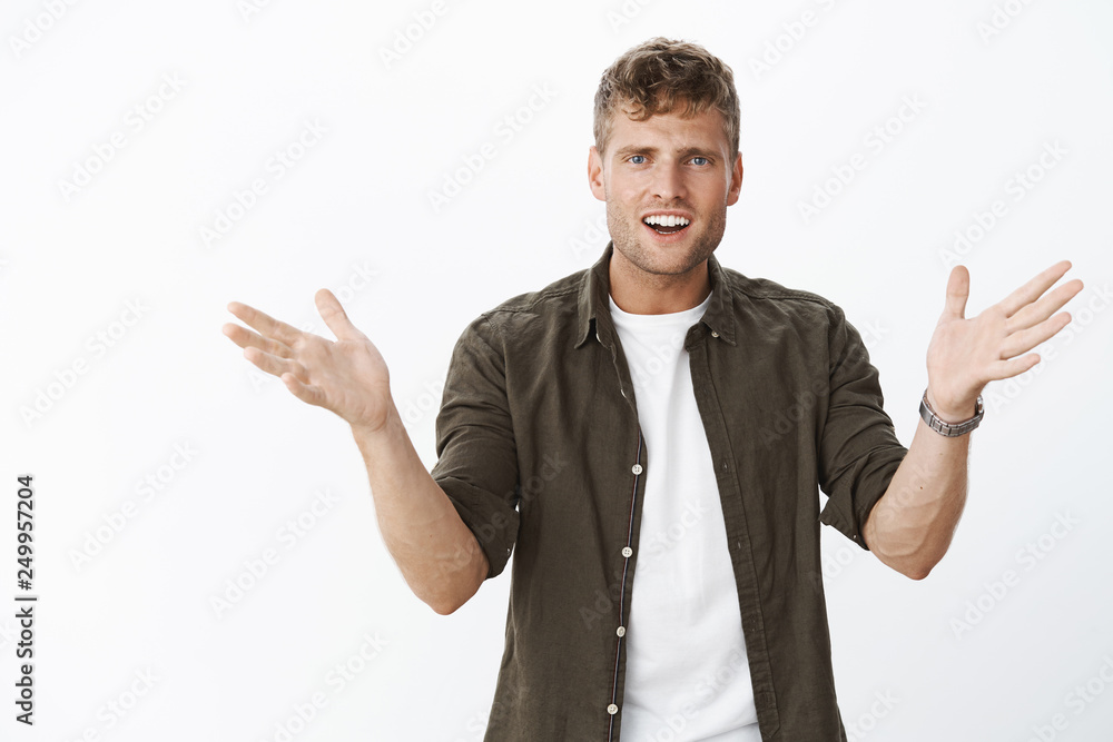 What you mean break up. Shocked and confused intense young boyfriend ...
