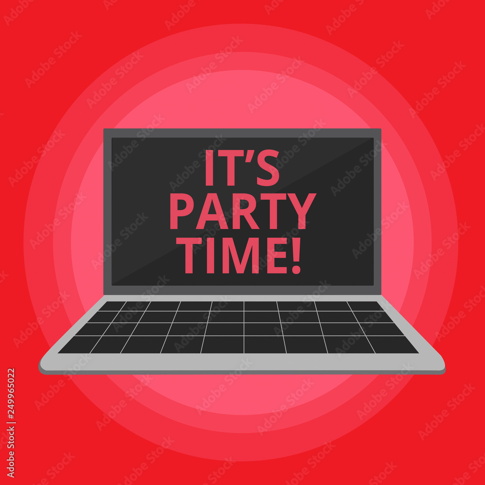 Word writing text It S Party Time. Business concept for Right moment to ...