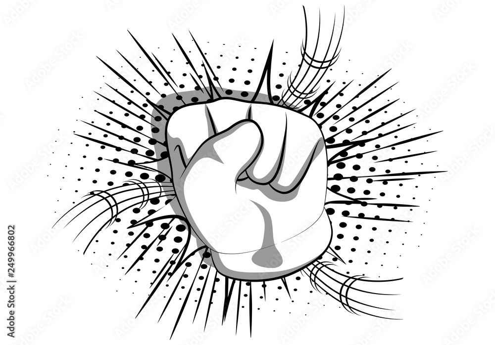 Vector cartoon hand making power to the people fist gesture ...