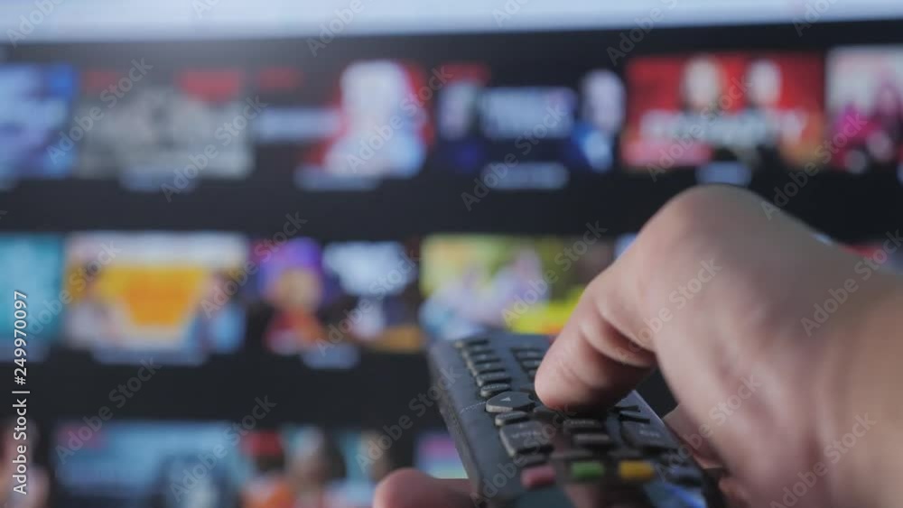 smart tv. online video streaming service. lifestyle with apps and hand ...