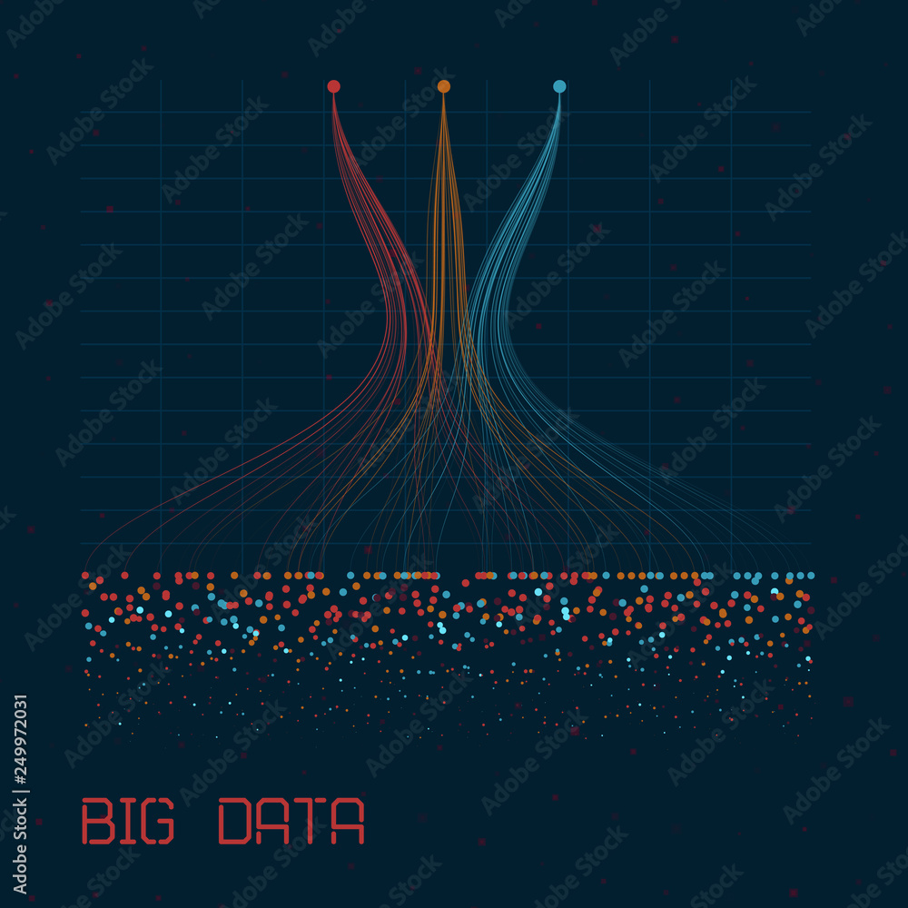 Abstract infographics visualization. Big data code representation ...