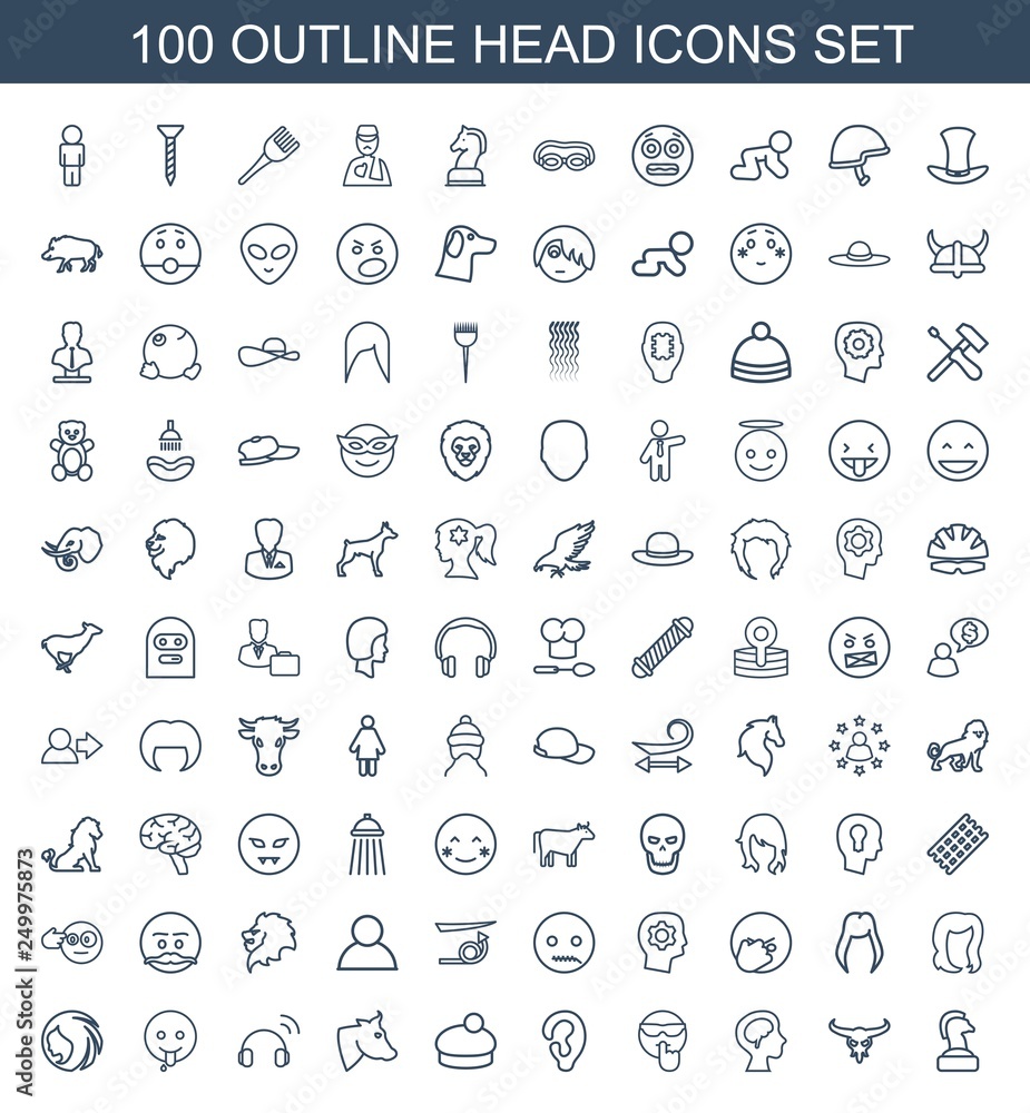 100 head icons Stock Vector | Adobe Stock