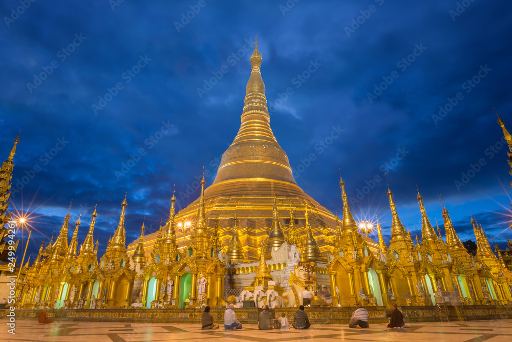 The Shwedagon Pagoda one of the most famous pagodas in the world the ...