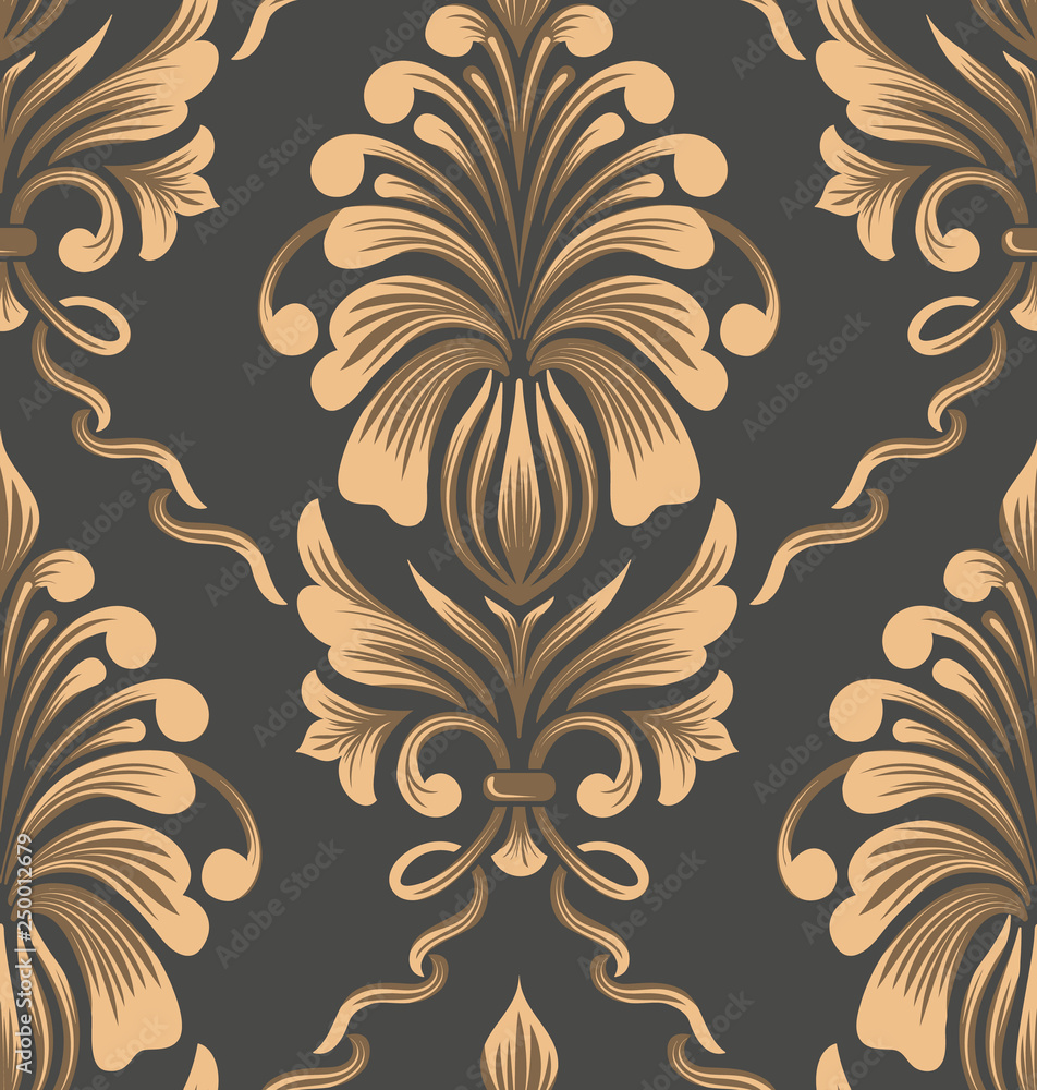 Vector damask seamless pattern element. Classical luxury old fashioned ...