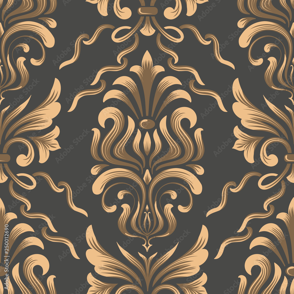 Vector damask seamless pattern element. Classical luxury old fashioned ...