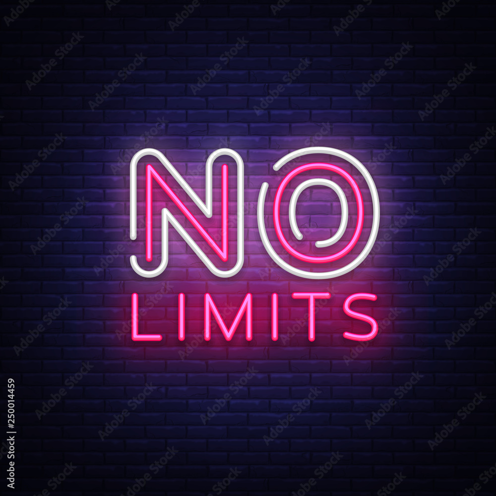 No Limits Neon Text Vector. No Limits neon sign, design template ...