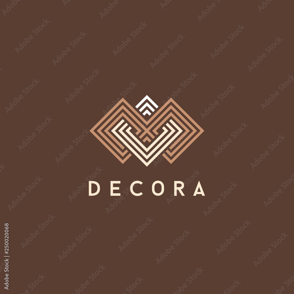 Vector abstract logo template. Logo parquet, laminate, flooring, tiles ...