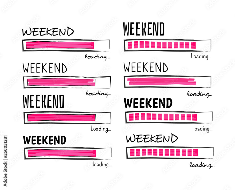 Weekend loading. Happy friday meme quote business funny vector design ...