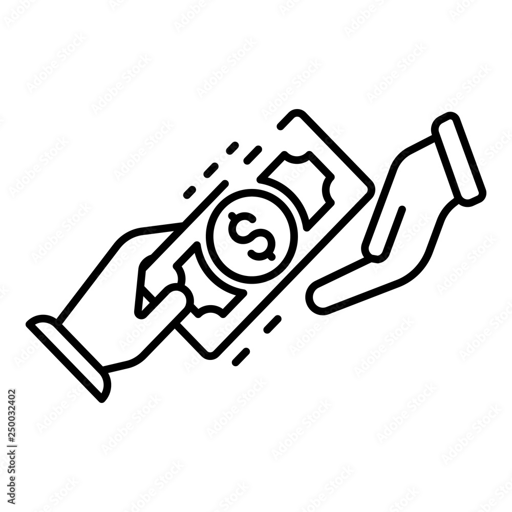 Hand Money Exchange Icon Outline Hand Money Exchange Vector Icon For hand-money-exchange-icon-outline-hand-money-exchange-vector-icon-for