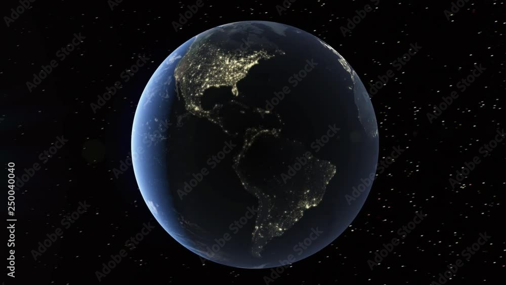 Realistic 3d animated earth showing the borders of the country Angola ...