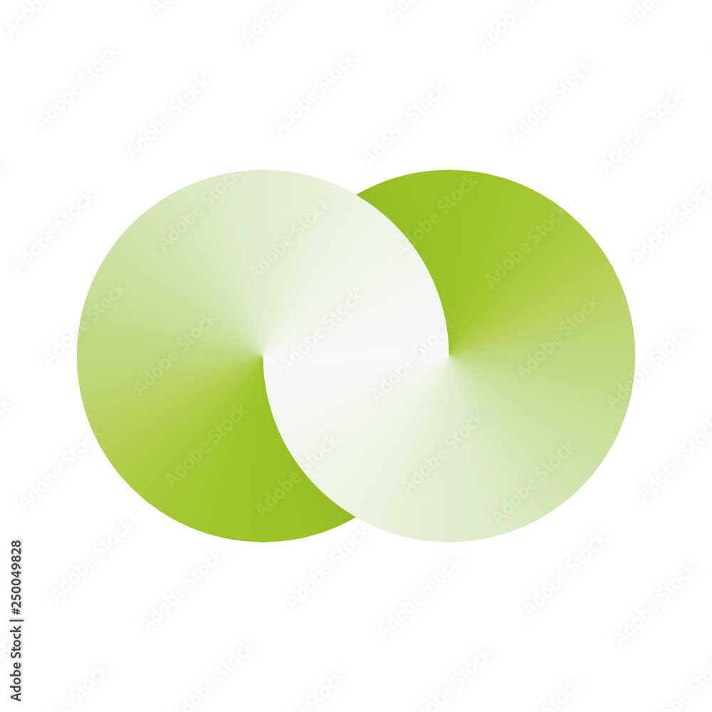 Infinity symblol of interlaced circles. Vector sign with gradient ...