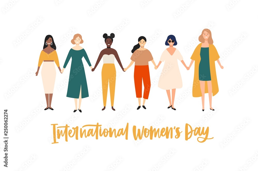 International Women's Day banner, placard or greeting card template ...