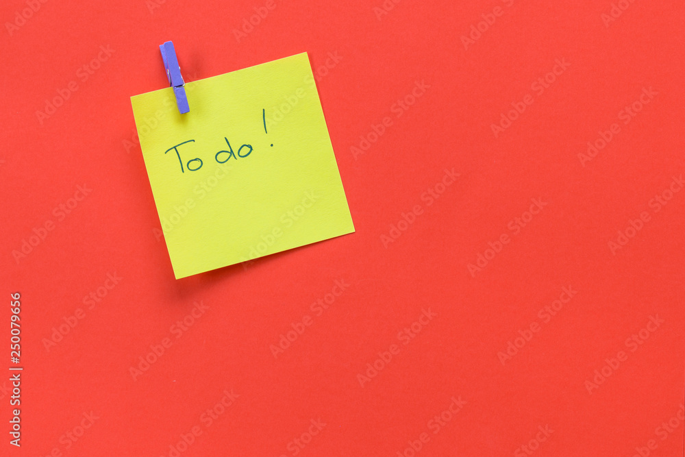 Yellow memo with text 'To do' isolated on a red background Stock Photo ...
