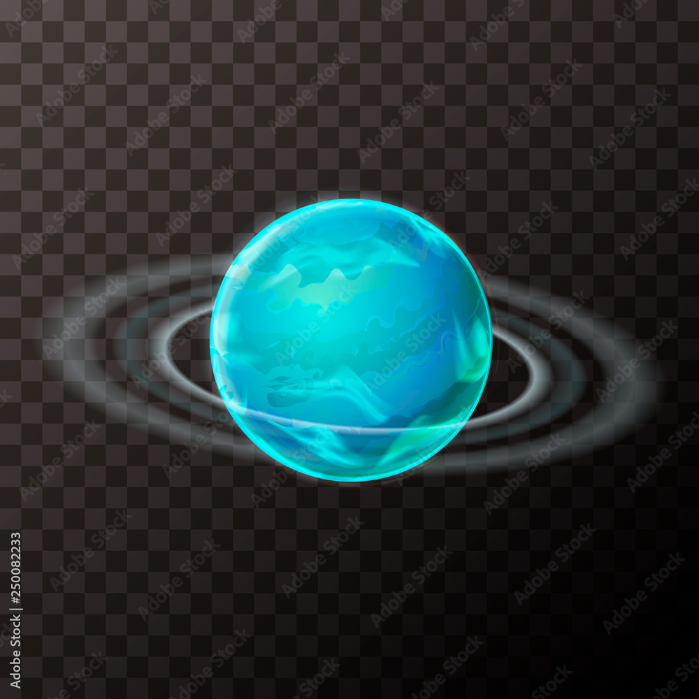 Realistic Uranus planet with texture and rings, colorful planet on ...