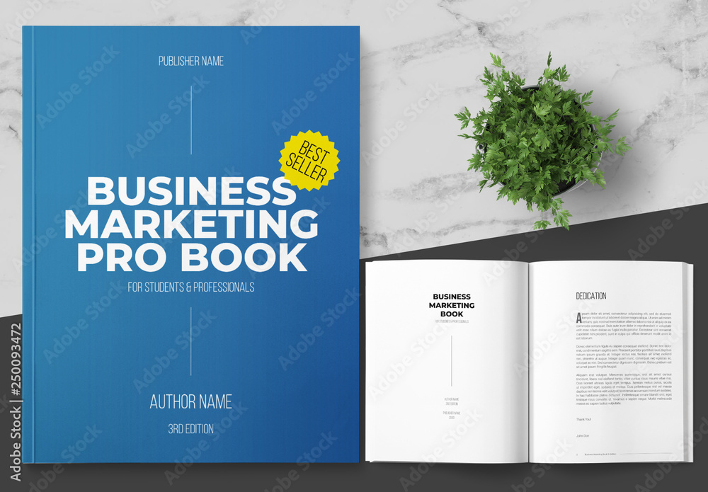 Business Marketing Book Layout with Blue Accents Stock Template | Adobe ...