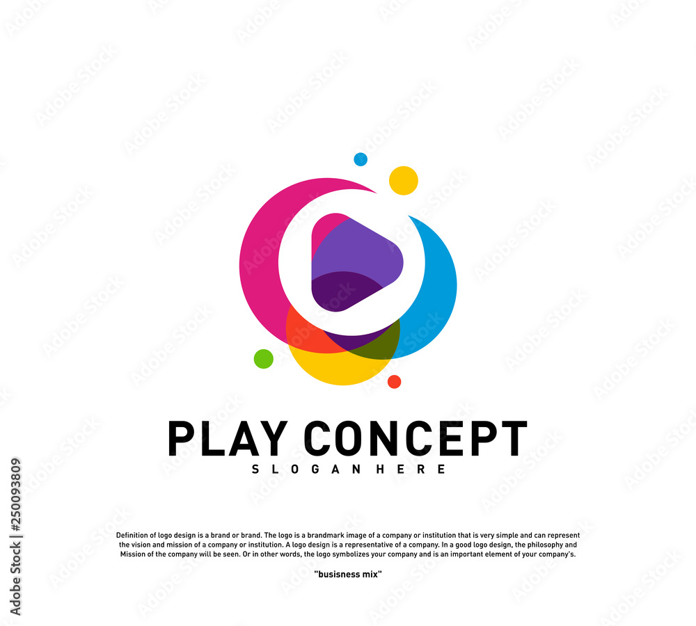 Colorful Play logo design concept. Play logo template vector. Icon ...