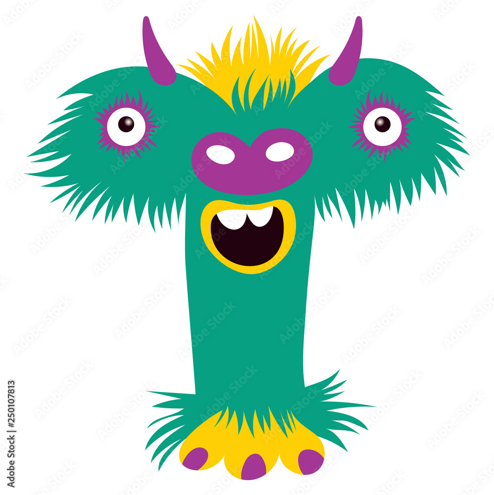Cartoon capital letter T from monster alphabet Stock Vector | Adobe Stock