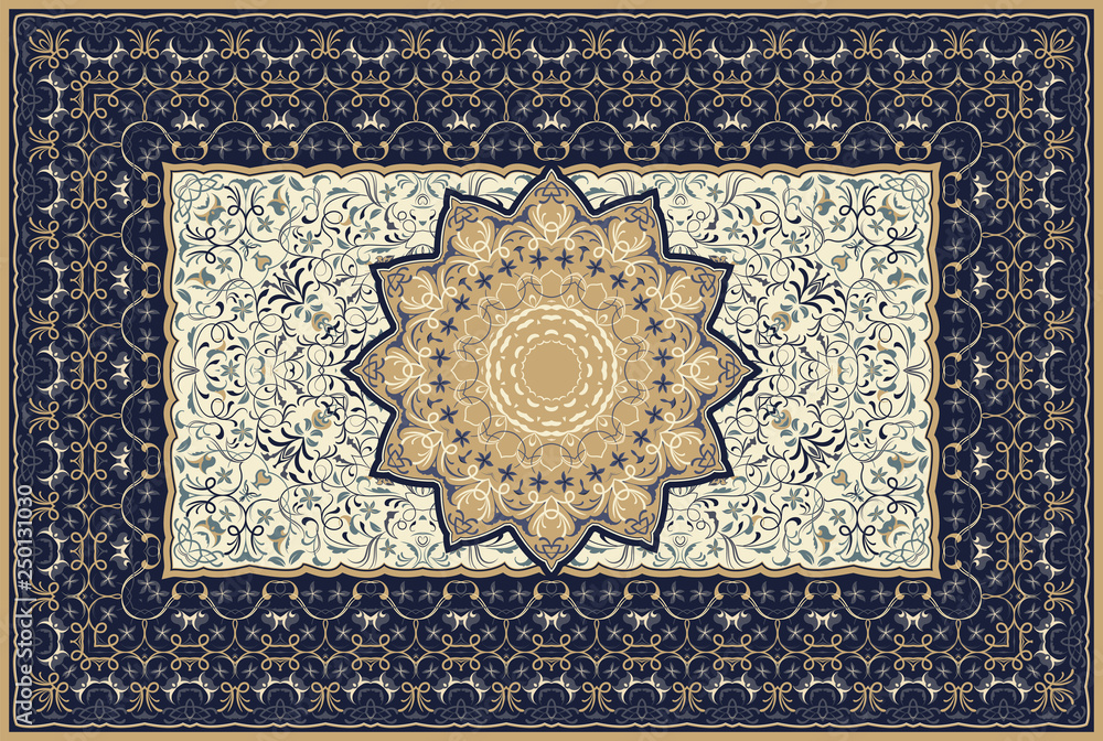 Vintage Arabic pattern. Persian colored carpet. Rich ornament for ...