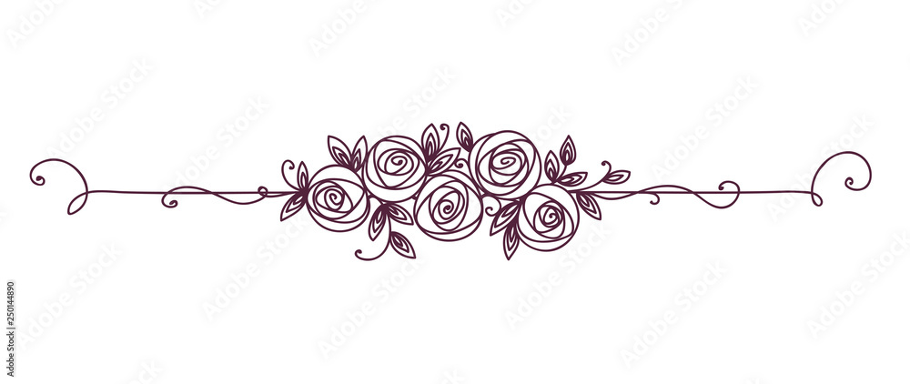 Antique Rose Scrolls Clip Art