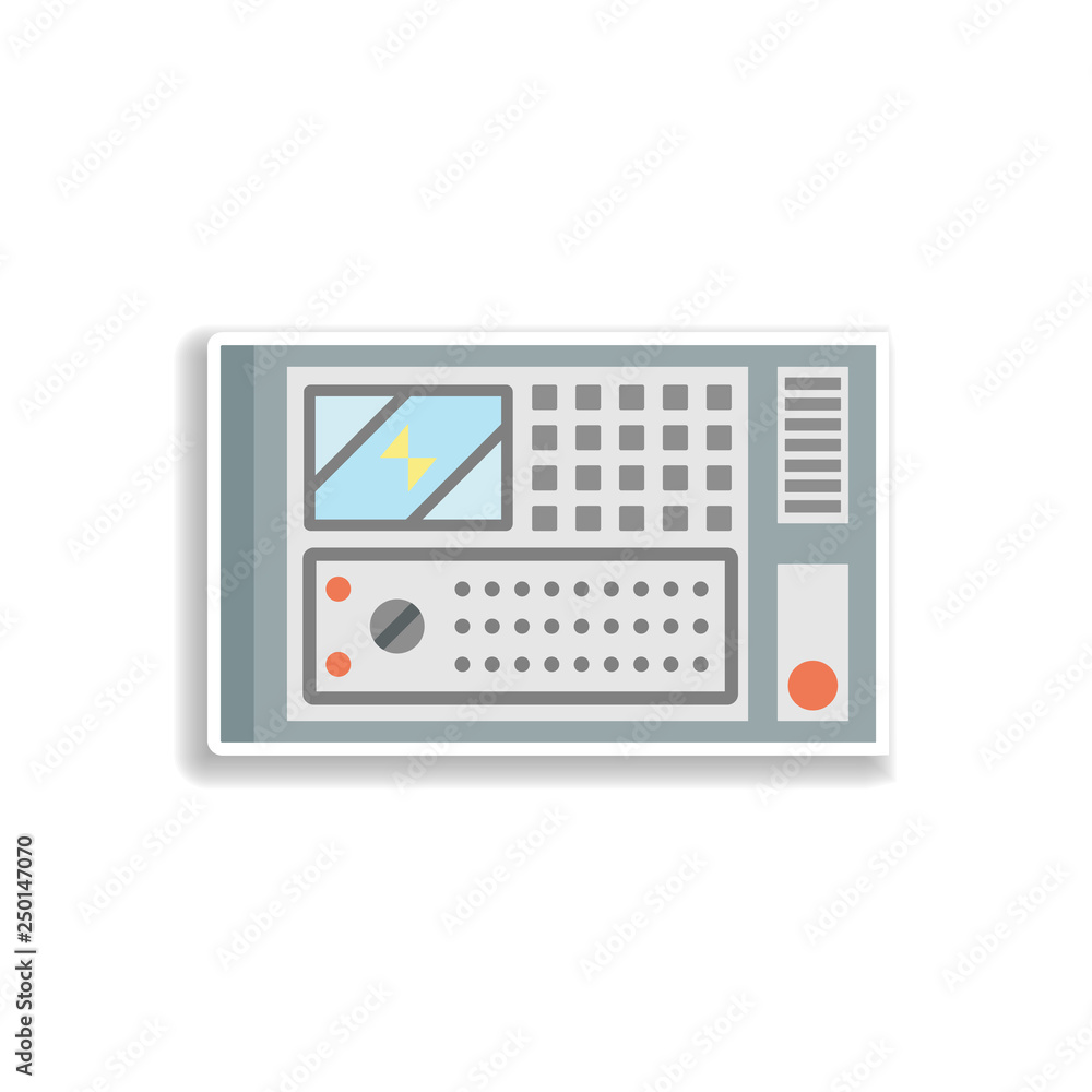 colored control panel production sticker icon. Elements of Production ...