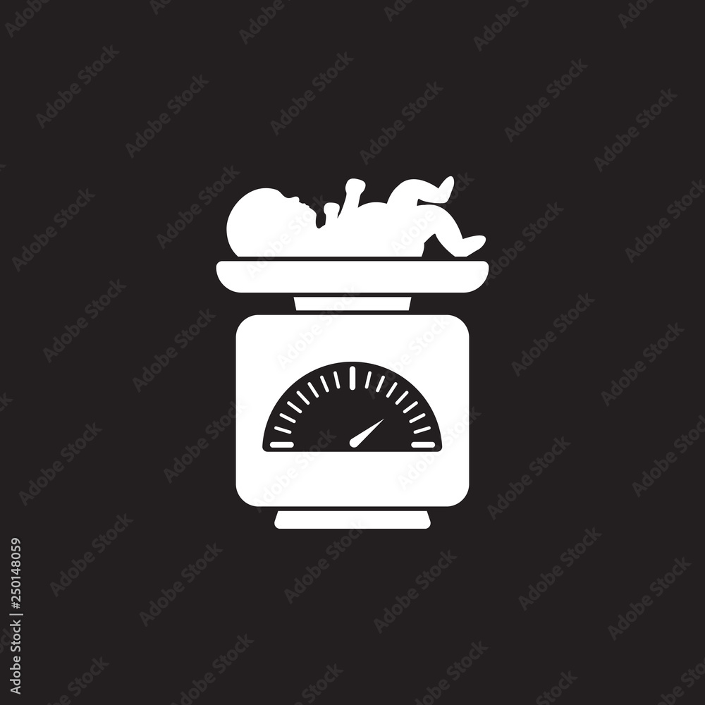 Weight scale for infant icon. Simple element illustration. Weight scale ...