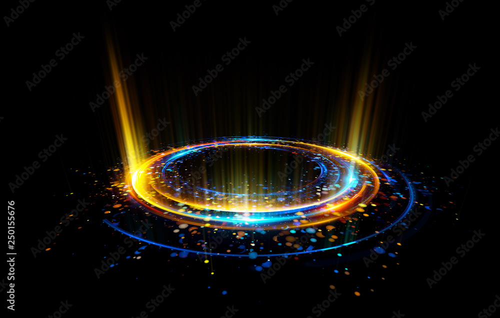 Abstract background. Motion swirl. Glowing circle. Bright spiral. Glow ...