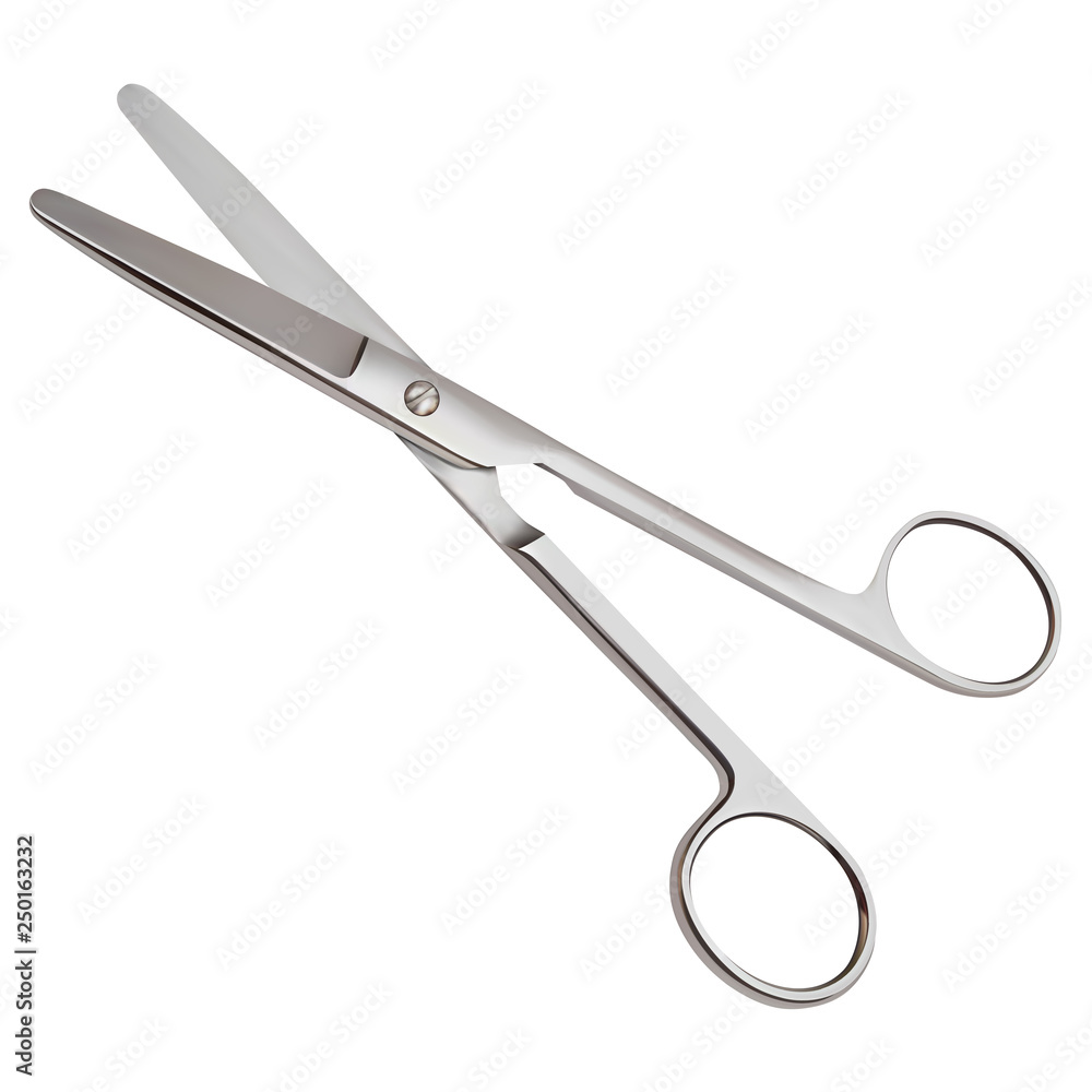 Blunt-pointed articulated scissors for dissecting and separating the ...