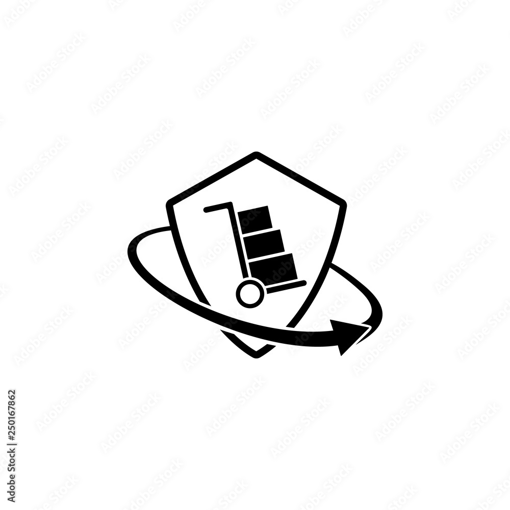 cargo insurance. Element of insurance in shield icon. Premium quality ...