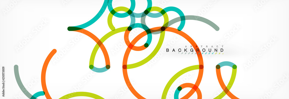 Curly lines abstract background, color overlapping linear texture Stock ...