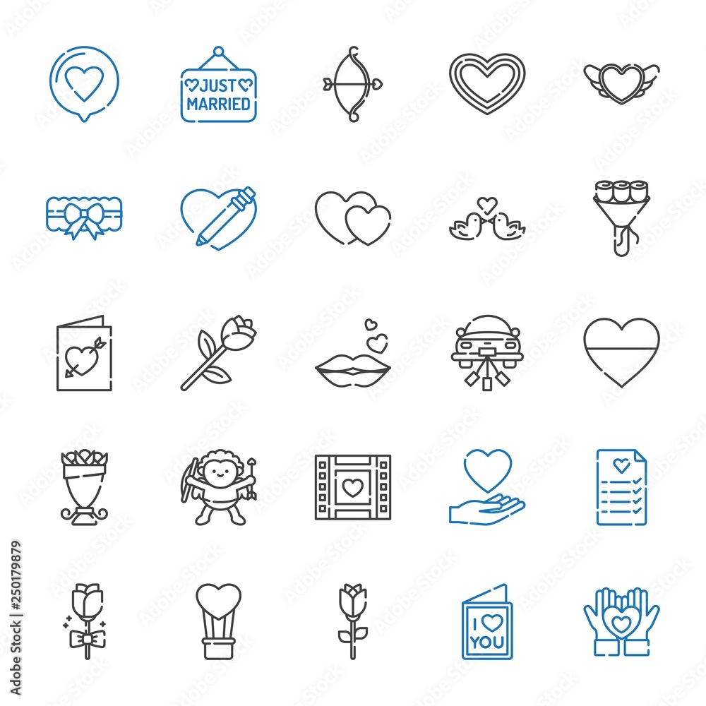 romantic icons set Stock Vector | Adobe Stock