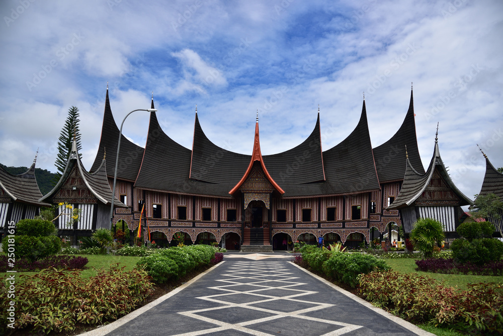 Unique Minangkabau Traditional House In Padang, West Sumatra, Indonesia ...
