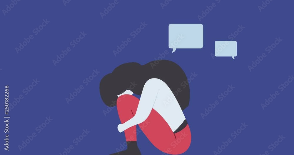 Conceptual animated illustration for cyber bullying, gossiping ...