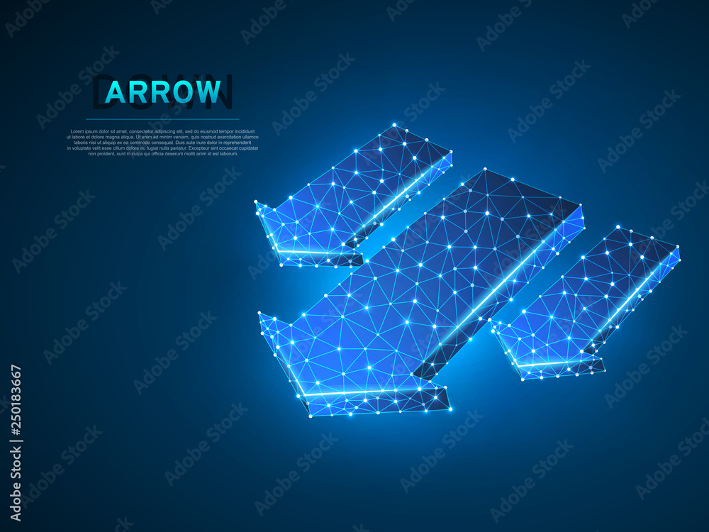 Arrow failure, success, team work sign. Three arrows goes down ... Arrow failure, success, team work sign. Three arrows goes down ...