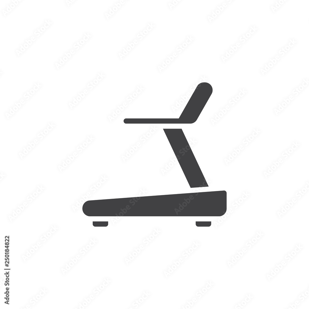 Treadmill machine vector icon. filled flat sign for mobile concept and ...