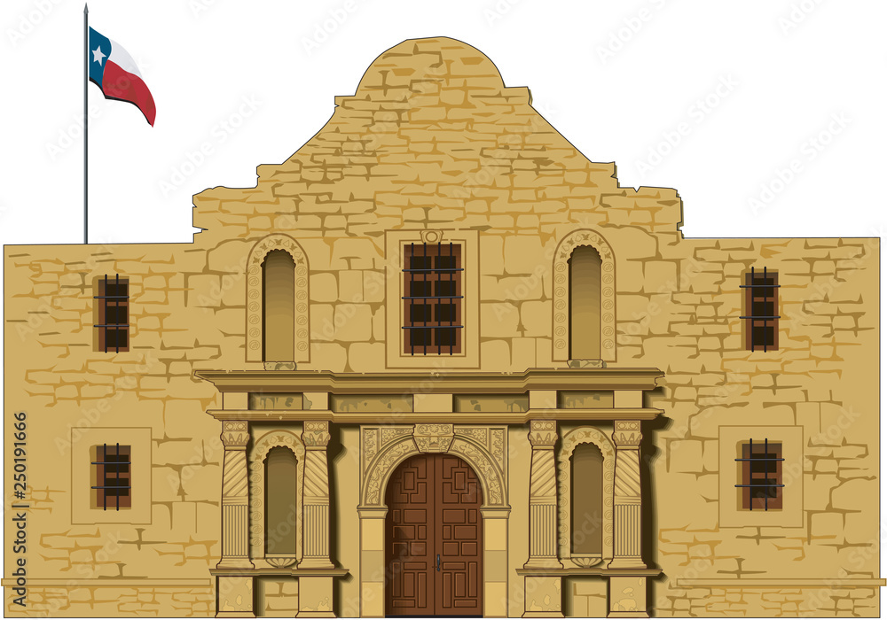 Alamo Vector Illustration Stock Vector | Adobe Stock