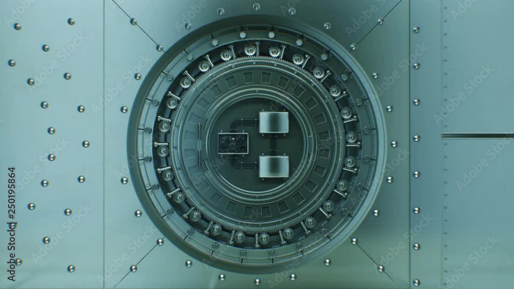 Vidéo Stock Round Vault Metal Door Opening Out Slow with Lock Mechanism ...