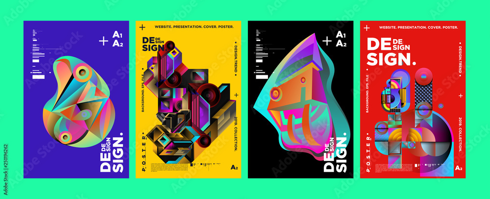 Cover and Poster Design Template for Magazine. Trendy Vector Typography ...