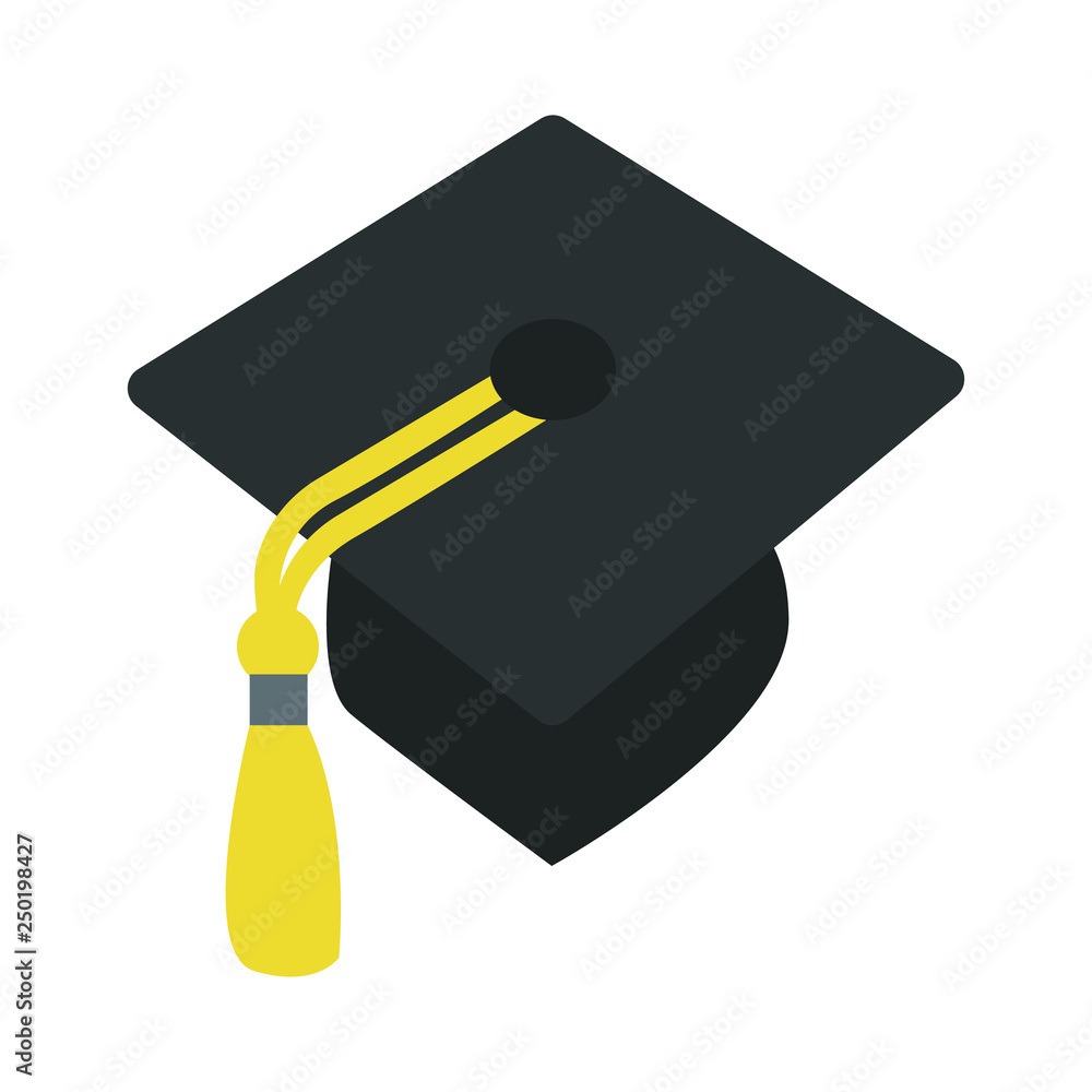 Graduation cap vector emoji Stock Vector | Adobe Stock