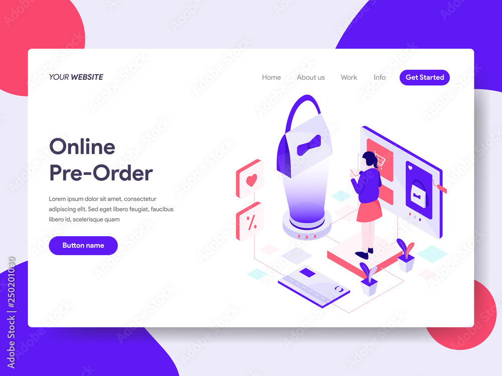 Landing page template of Online Pre Order Illustration Concept ...