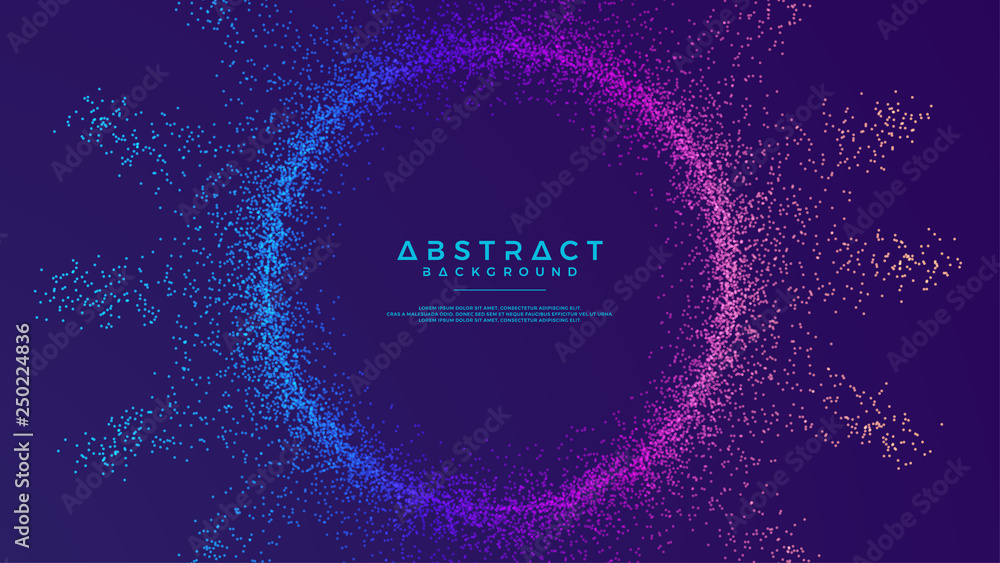 Dynamic abstract liquid flow particles background. Shining abstract particle flow background ...