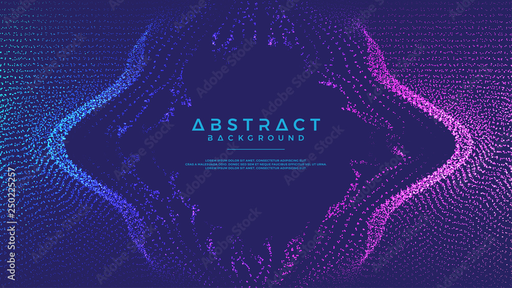 Dynamic abstract liquid flow particles background. Shining abstract particle flow background ...