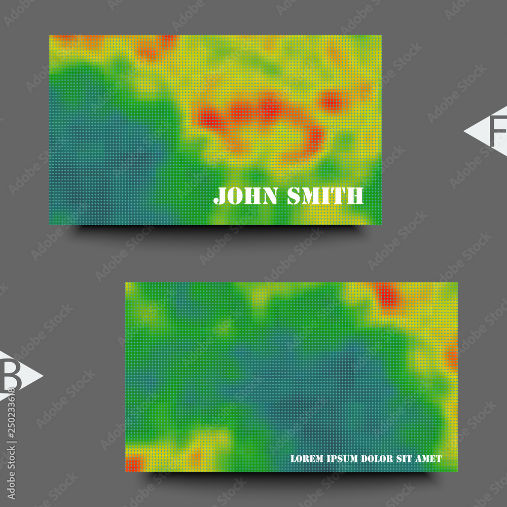 Colored heat map for temperature. Business card template. Eps10 Vector ...