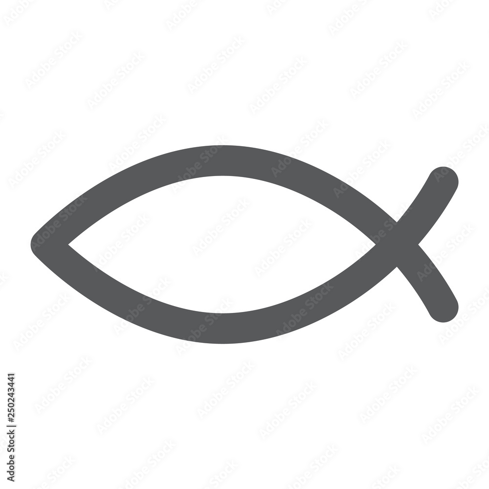 Christian fish glyph icon, religious and symbol, jesus fish sign ...