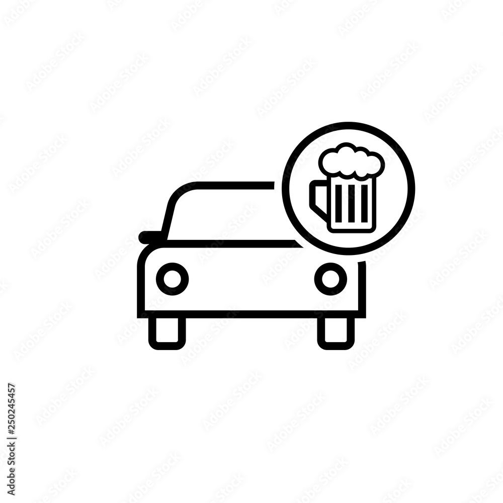 Drunk driving icon. Clipart image isolated on white background Stock ...