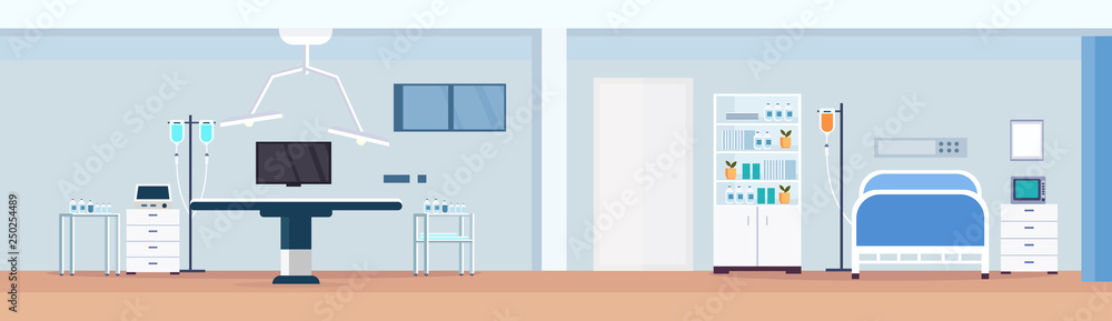 hospital operating table clean medical room intensive therapy patient ...