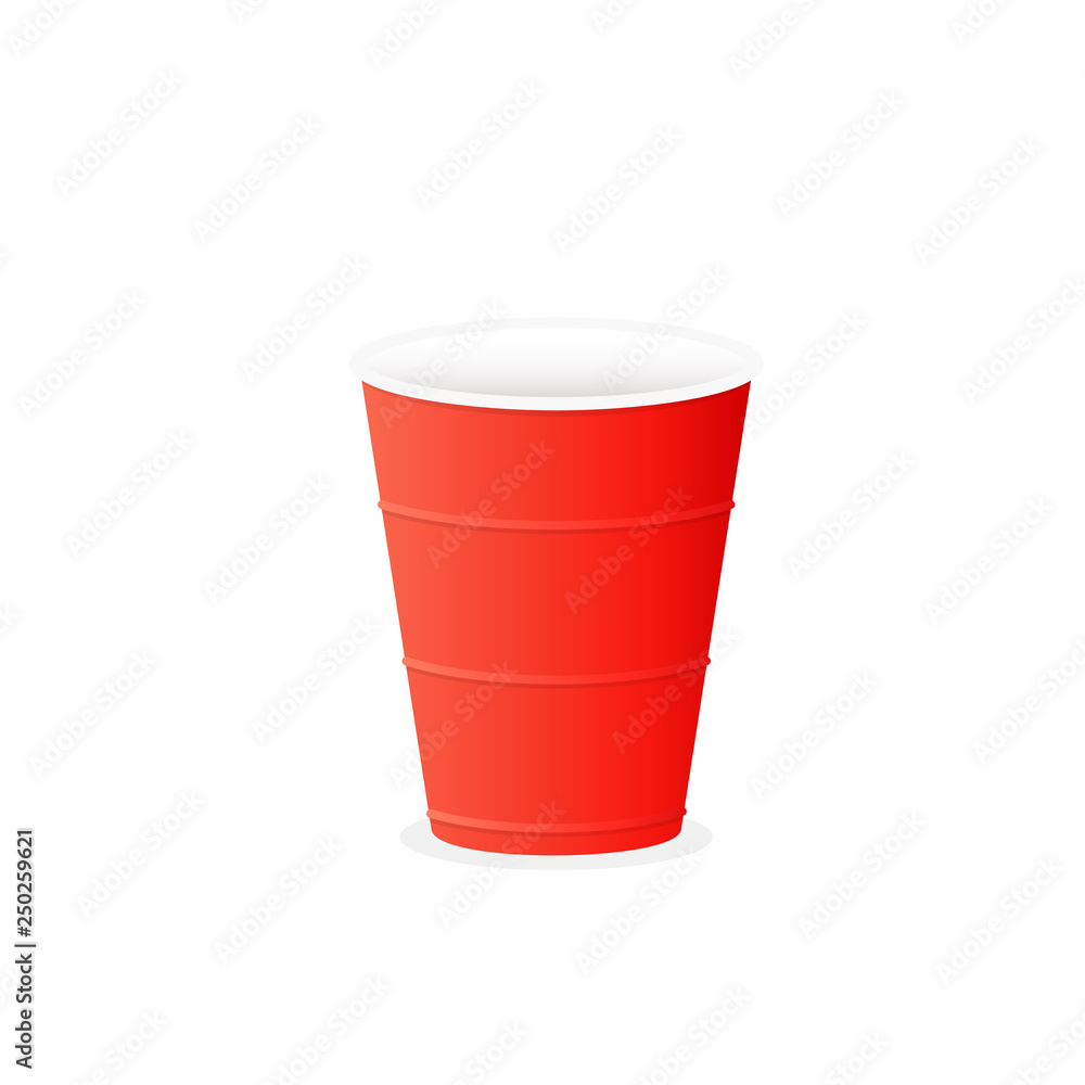 Red plastic cup sticker. Clipart image isolated on white background ...